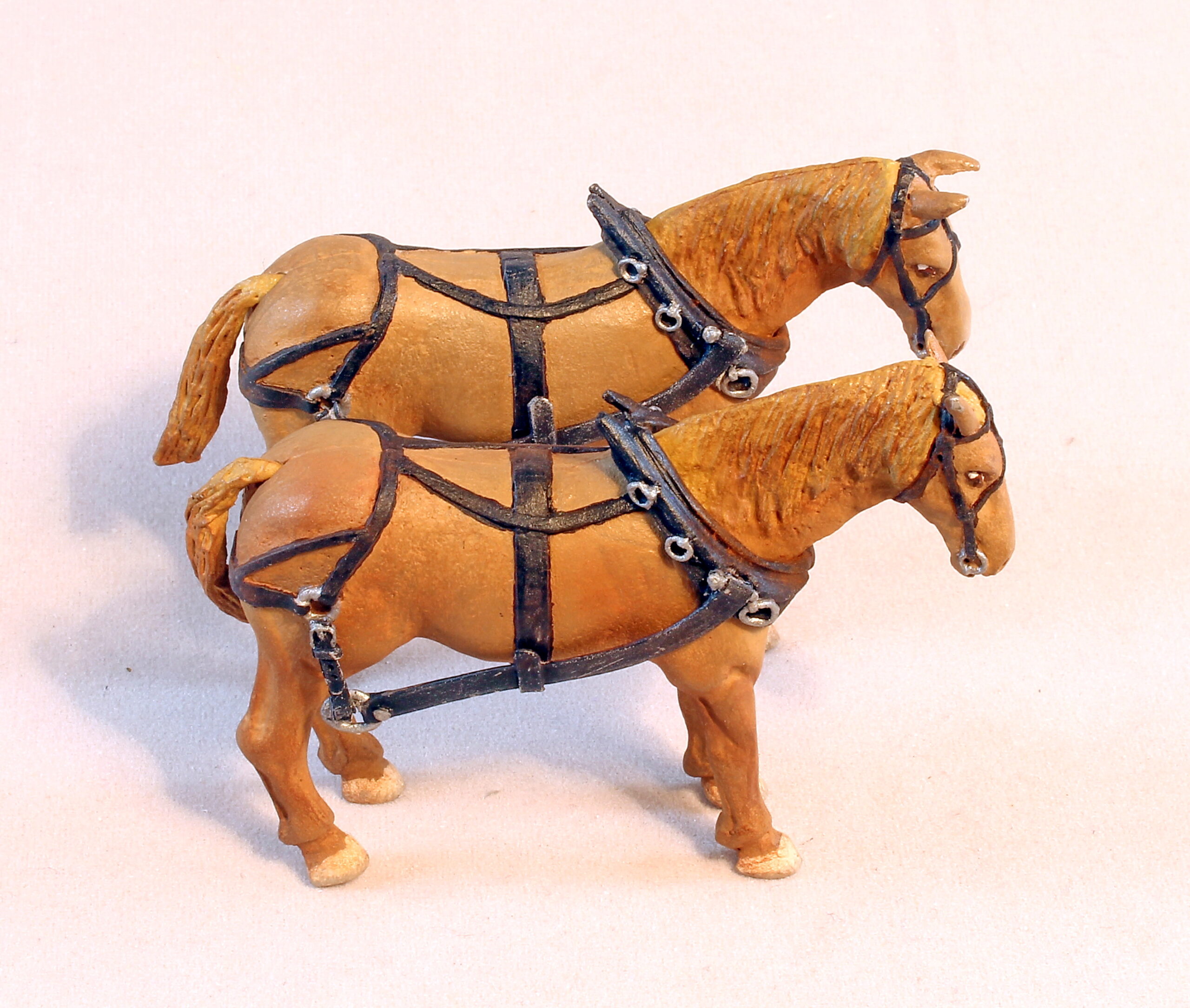 #284 Harnessed Standing Horses (2) – O Scale – Berkshire Valley Models